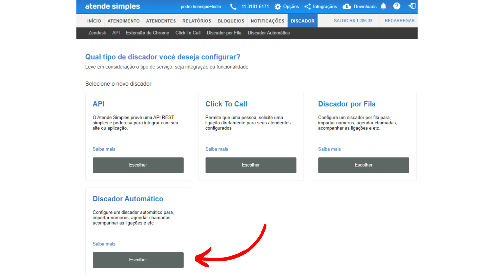Discador Automático – Atende Simples