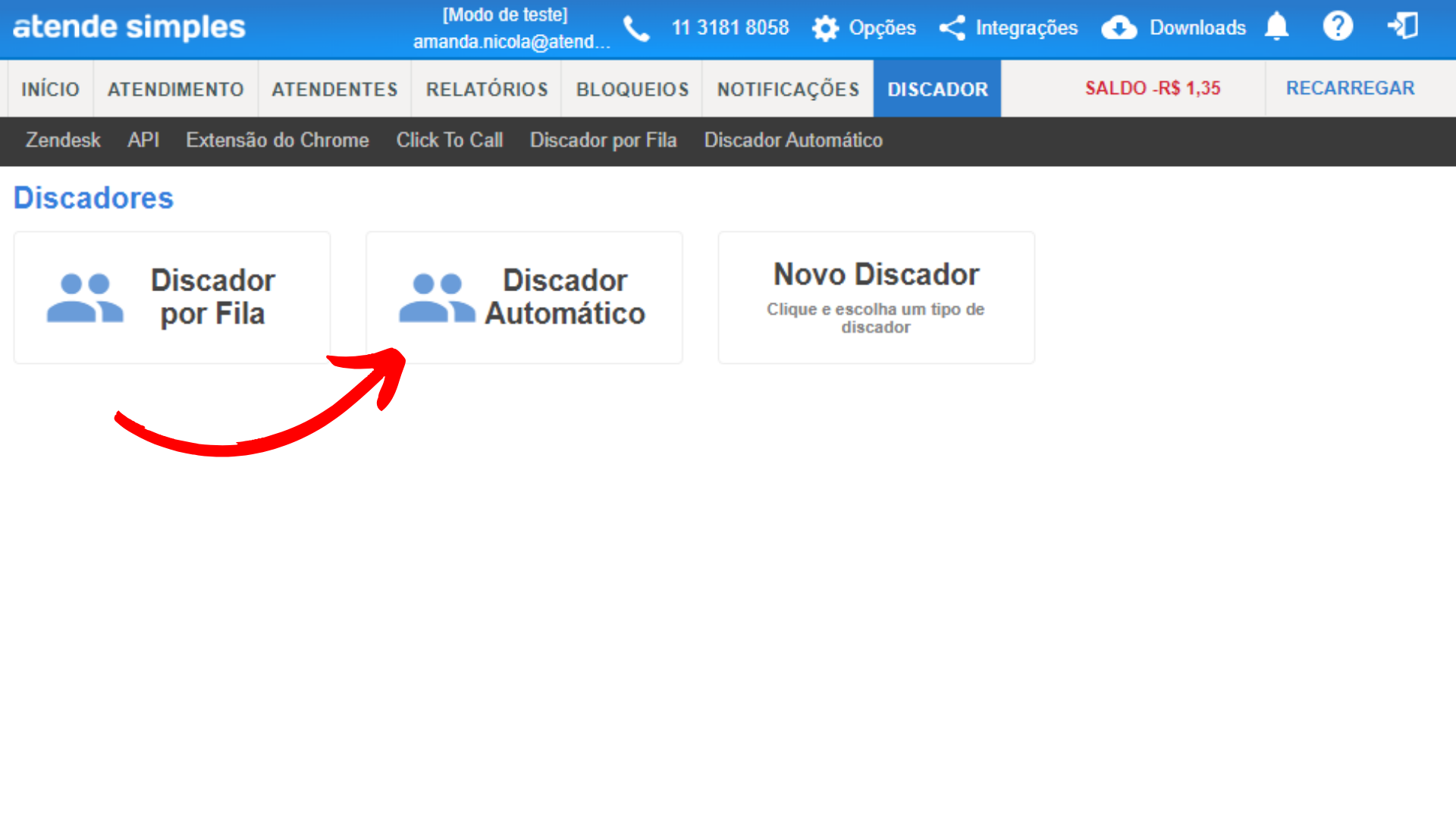 Discador Automático – Atende Simples